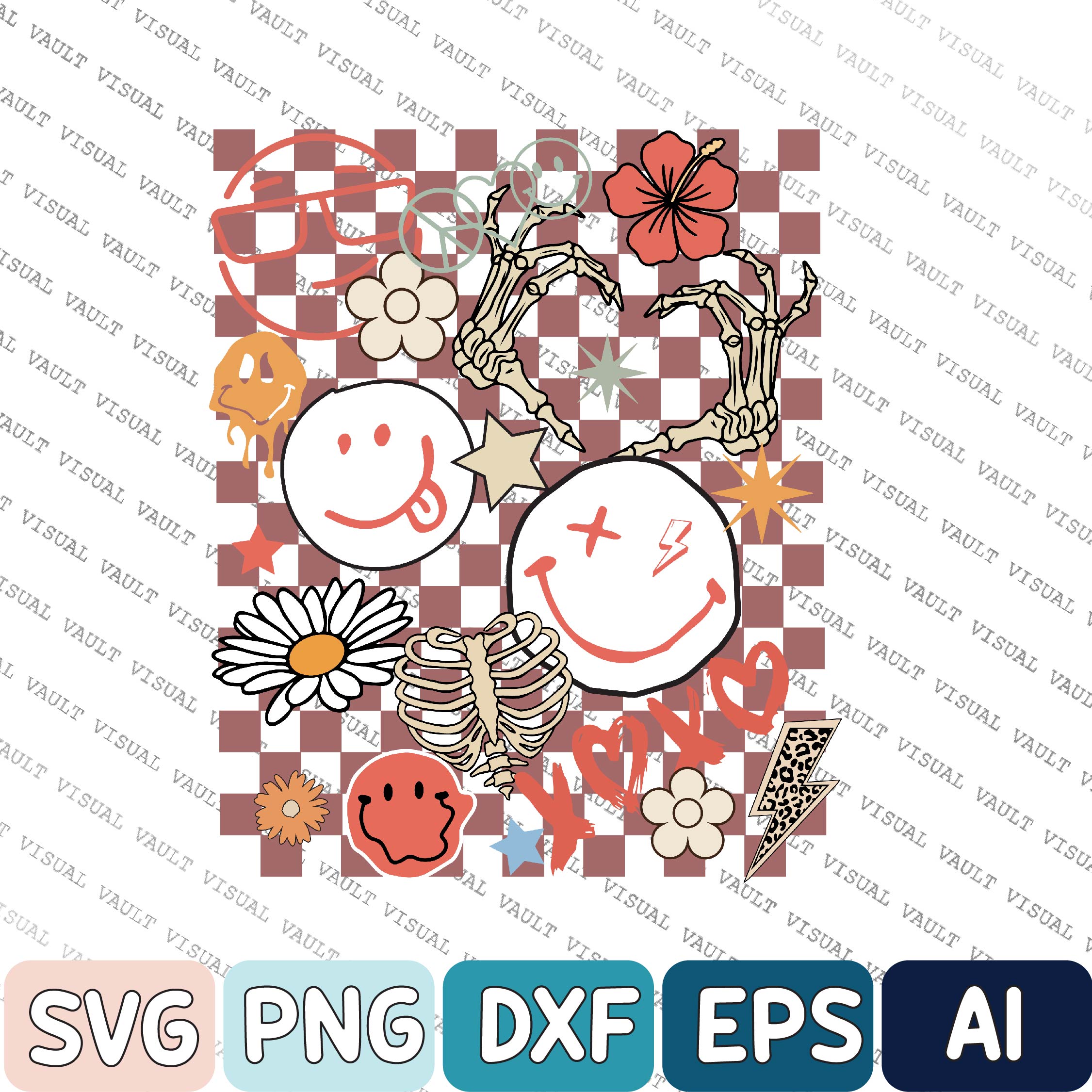 Retro Svg, Vintage Svg, Vintage Checkered Svg, Checkered Svg - Inspire ...
