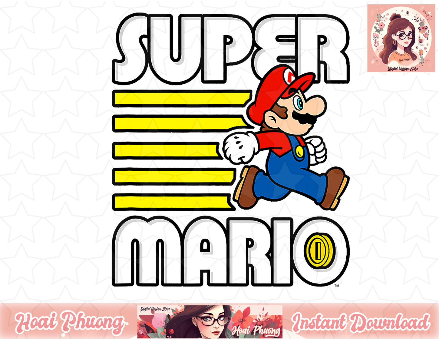 Super Mario Running Mario Yellow Lines With Coin PNG Sublima | Inspire ...