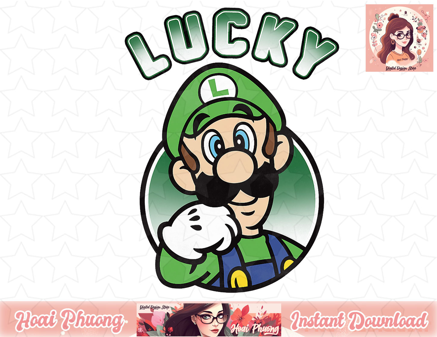 Super Mario St. Patty s Lucky Luigi Portrait Graphic PNG Sub - Inspire ...