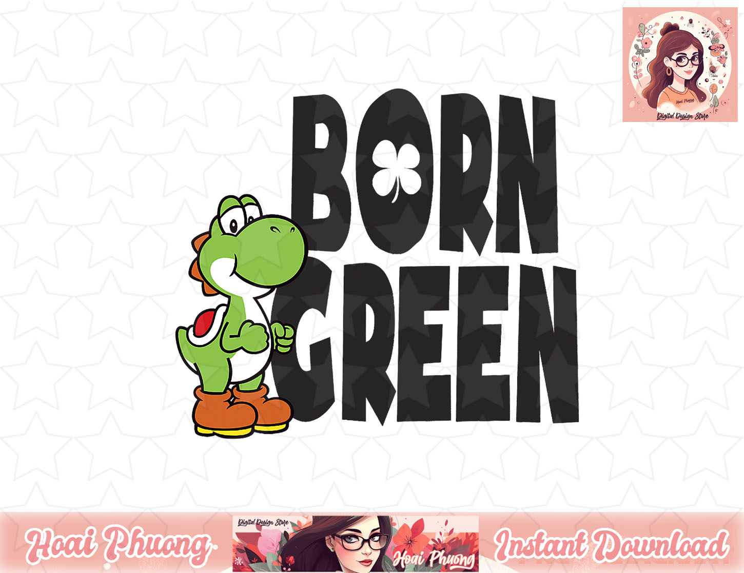 Super Mario St. Patty s Yoshi Born Green Graphic PNG Sublima - Inspire ...