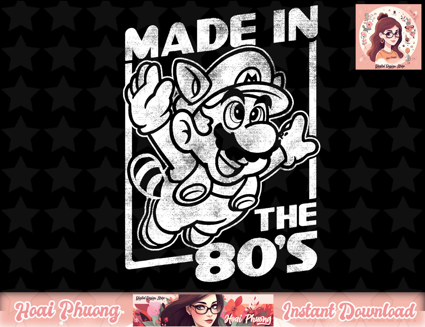 Super Mario Tanooki Mario Made In The 80s PNG Sublimation De | Inspire ...