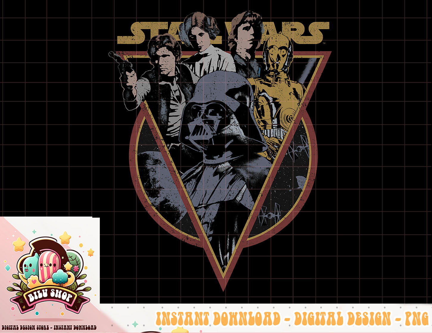 Star Wars Retro Characters Vintage Style png | Inspire Uplift