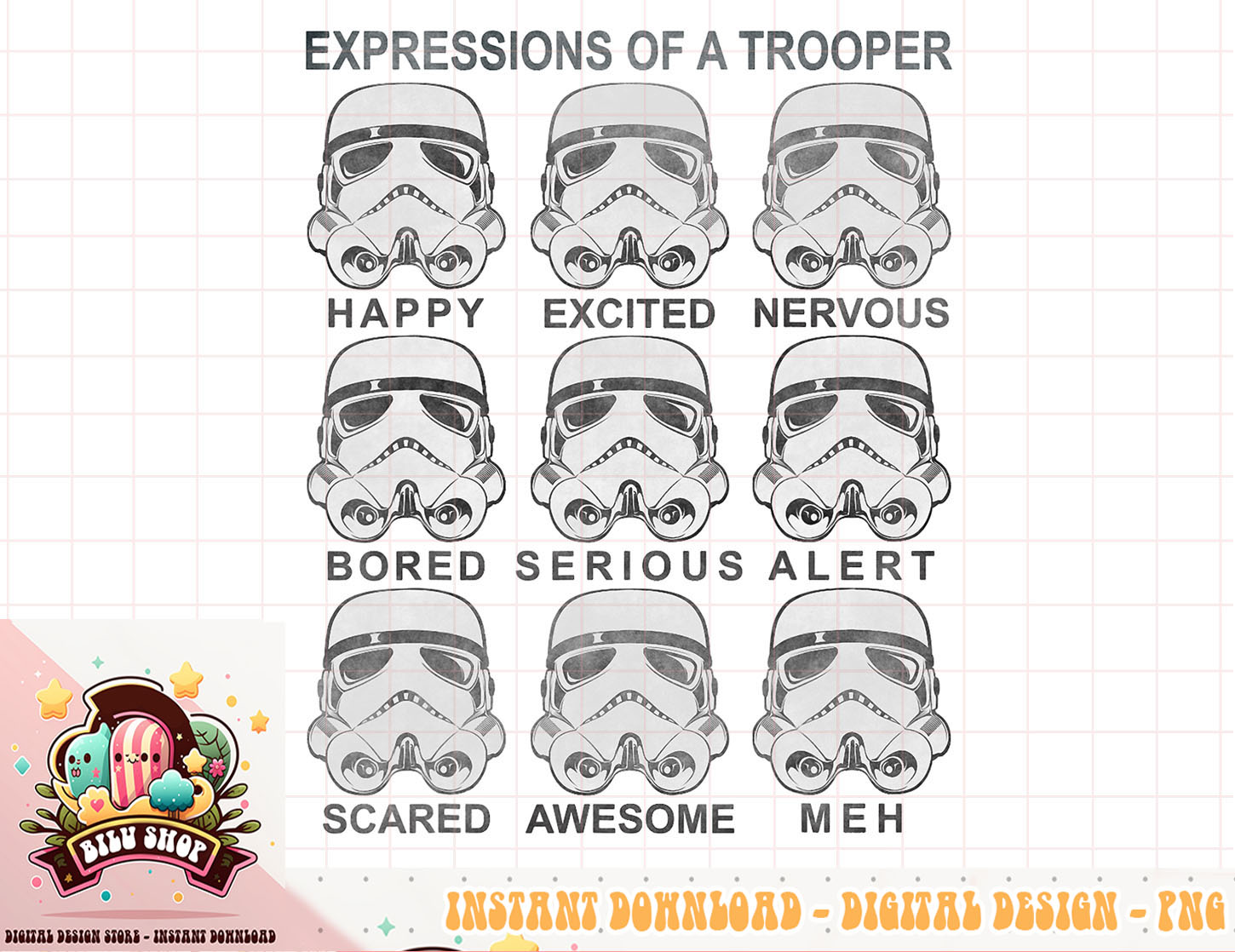 Star Wars Stormtrooper Facial Expressions Graphic png - Inspire Uplift