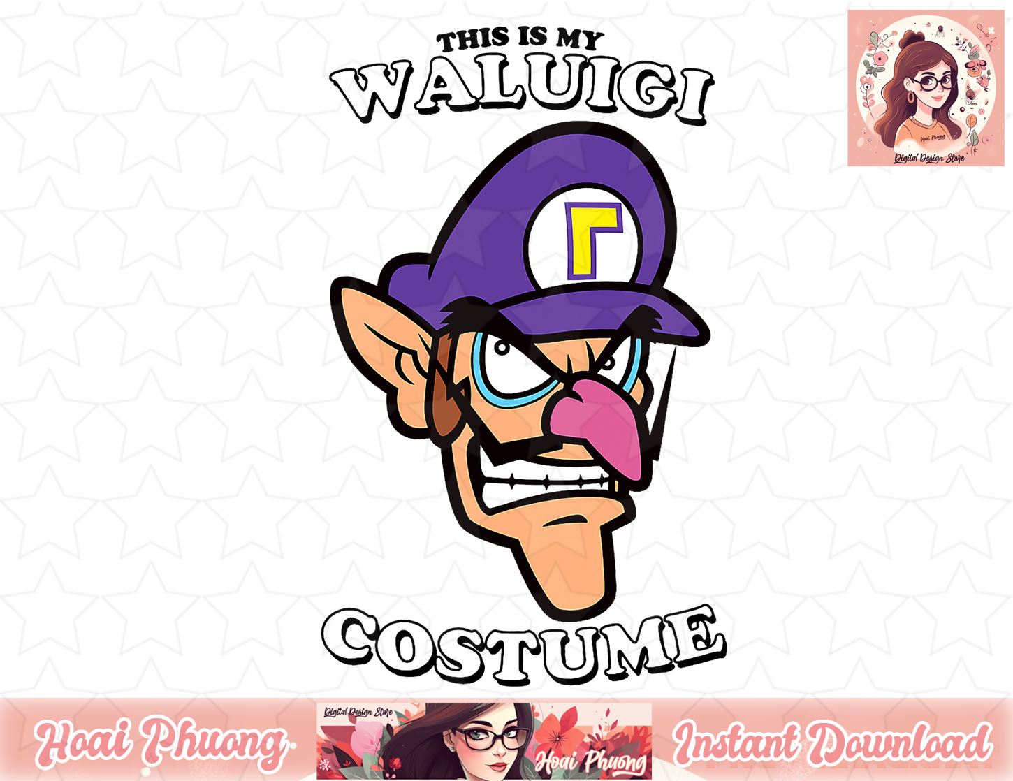 Super Mario This Is My Waluigi Costume PNG Sublimation Desig | Inspire ...
