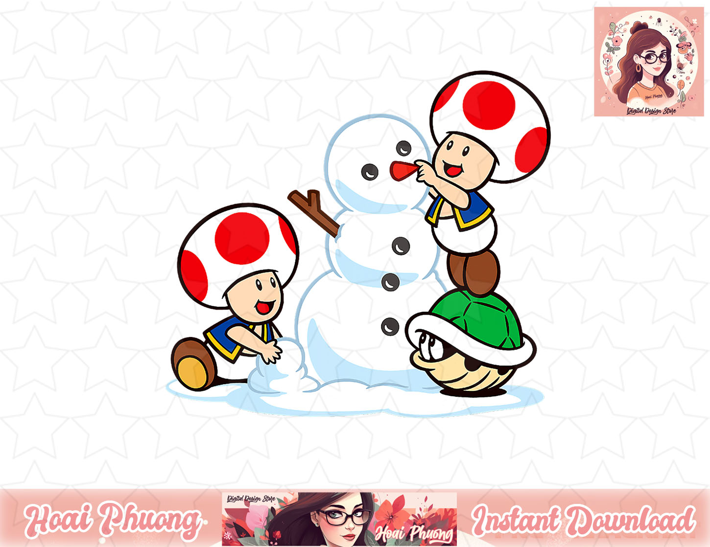Super Mario Toad Snow Man PNG Sublimation Design, Digital De - Inspire ...