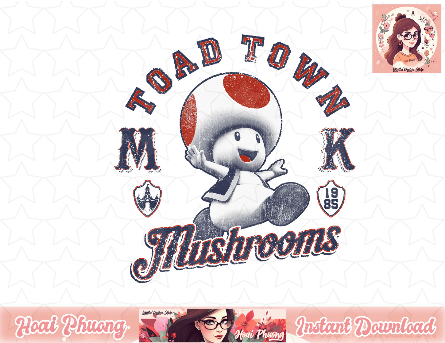 Super Mario Toad Town Mushrooms PNG Sublimation Design, Digi | Inspire ...