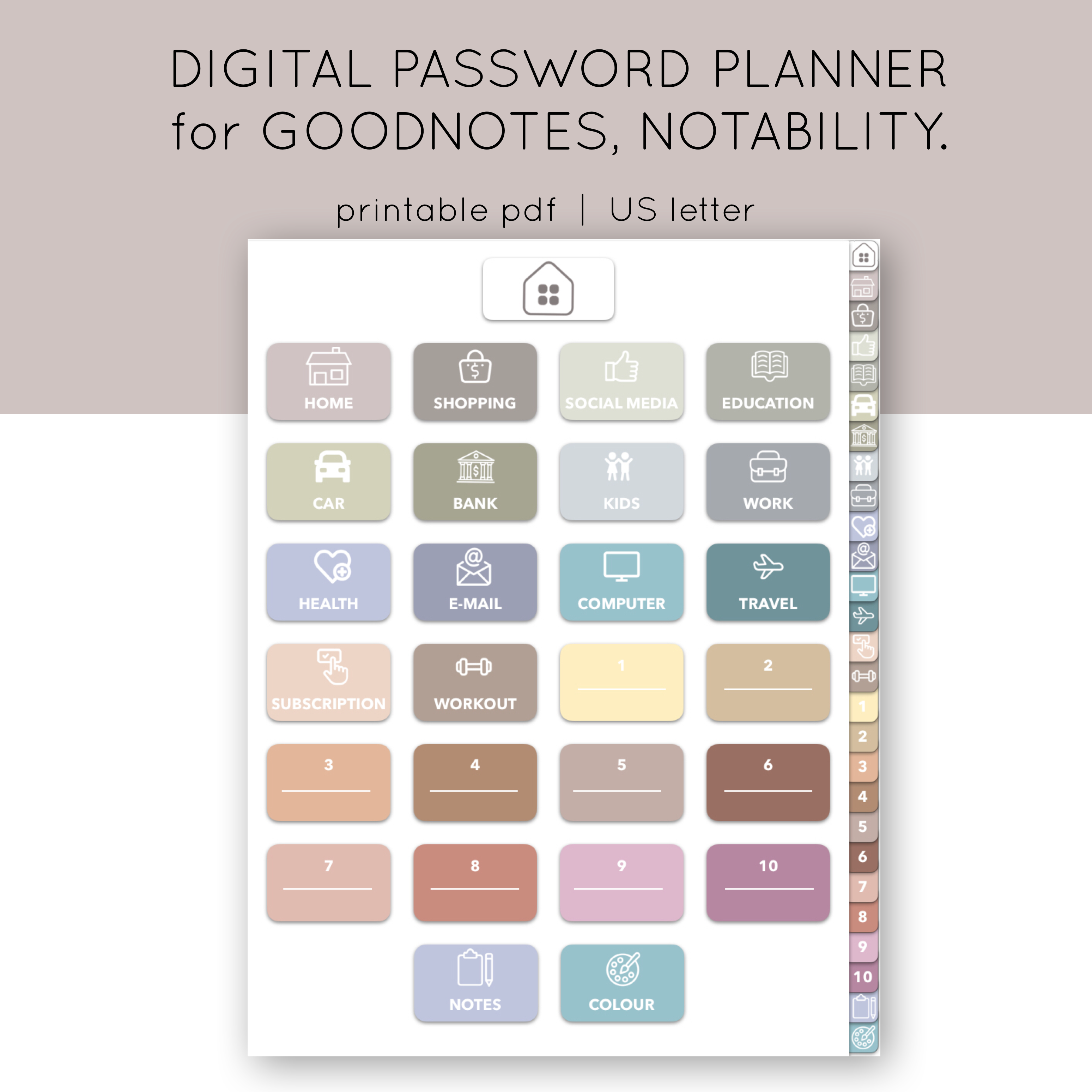 Digital password planner. Hyperlinked password tracker. Pass | Inspire ...