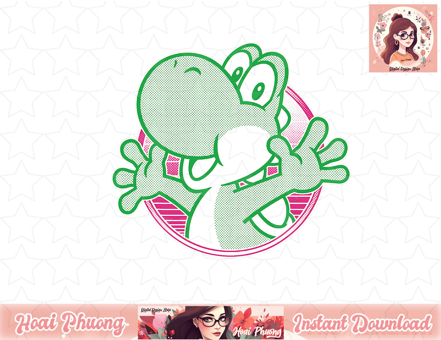 Super Mario Yoshi Circle Portrait PNG Sublimation Design, Di | Inspire ...