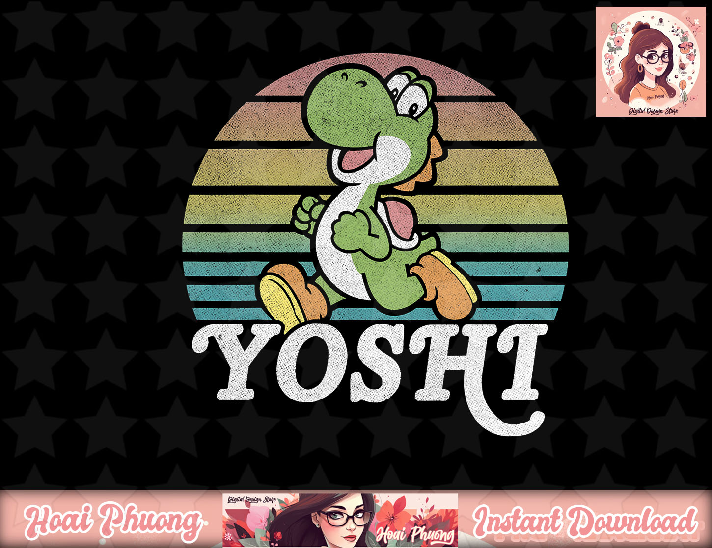 Super Mario Yoshi Retro Line Run Portrait PNG Sublimation De | Inspire ...