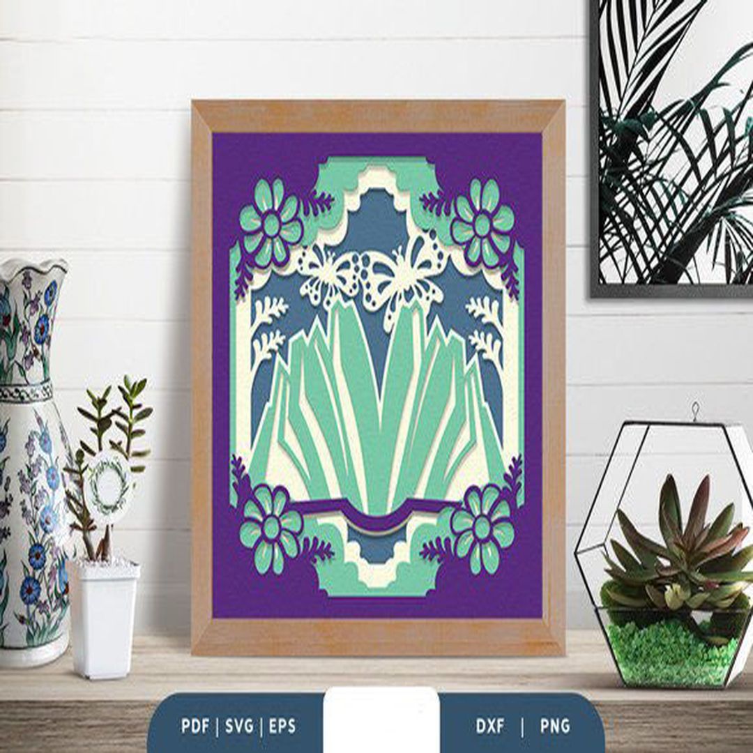 Open Book with Flowers 3D Light Box, Shadow Box Template, Pa | Inspire ...