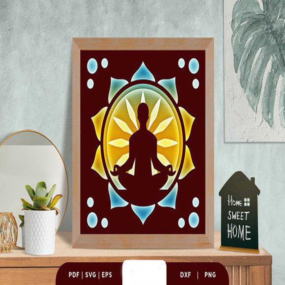Namaste Mandala 3D Shadow Box SVG, Shadow Box Template, Pape | Inspire ...