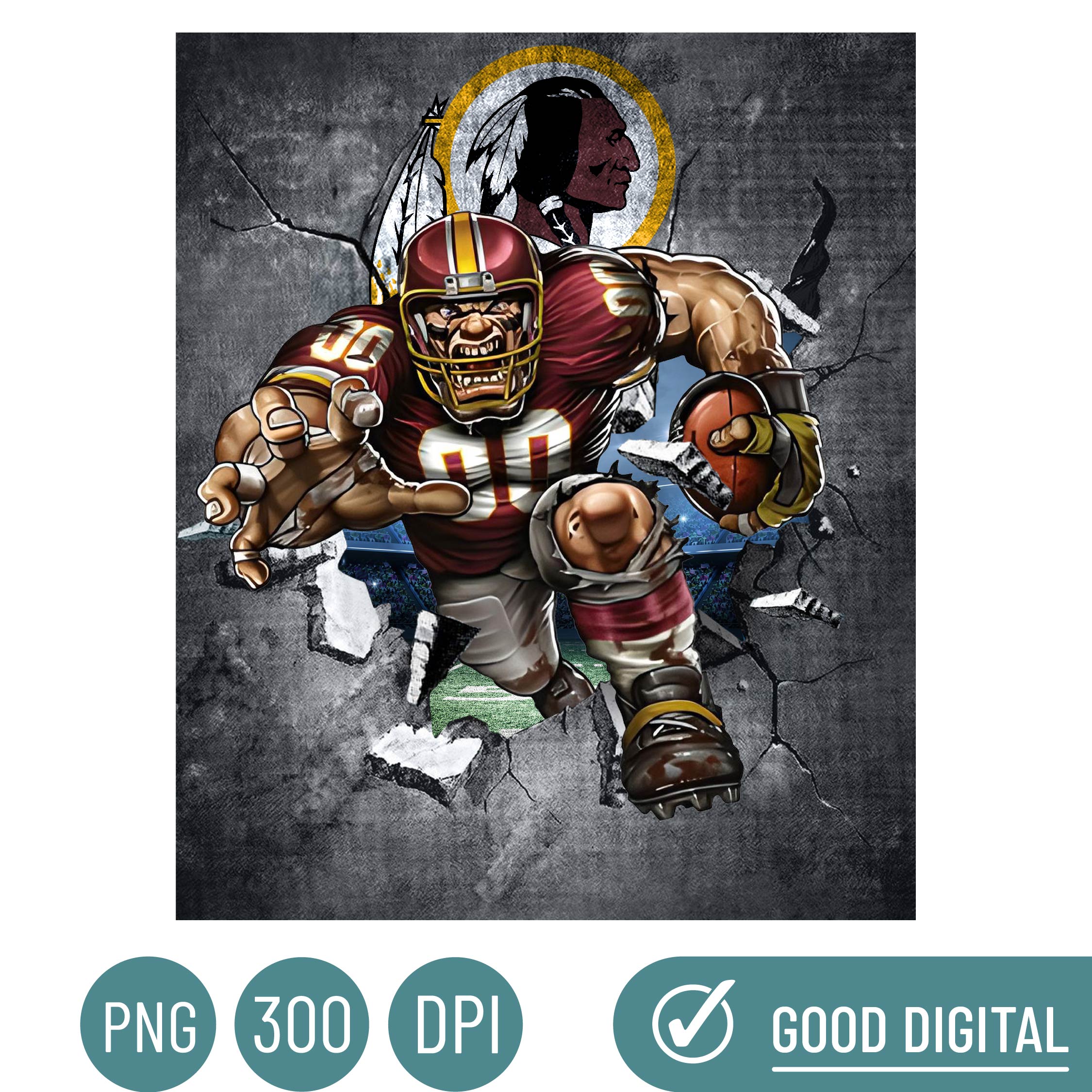 Redskins Tumbler Wrap Sublimation Png, Football Tumbler | Inspire Uplift