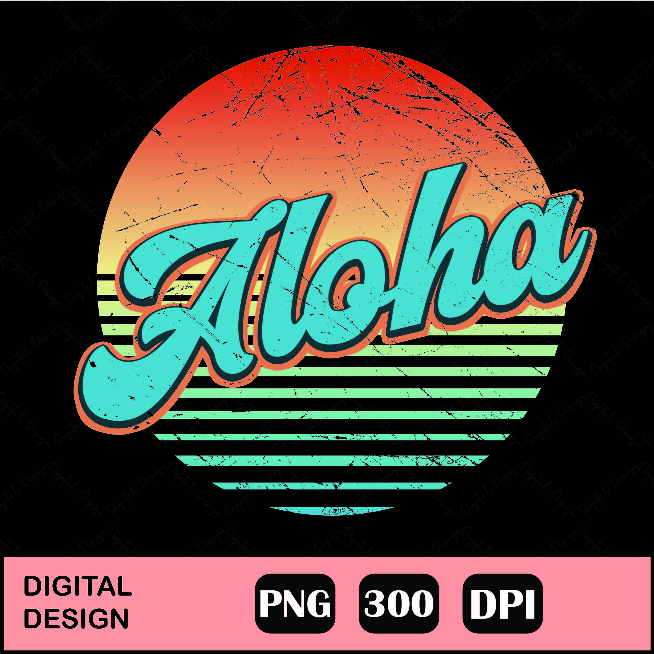 Aloha Summer Vacation png, Aloha!, Retro Beach design with P | Inspire ...