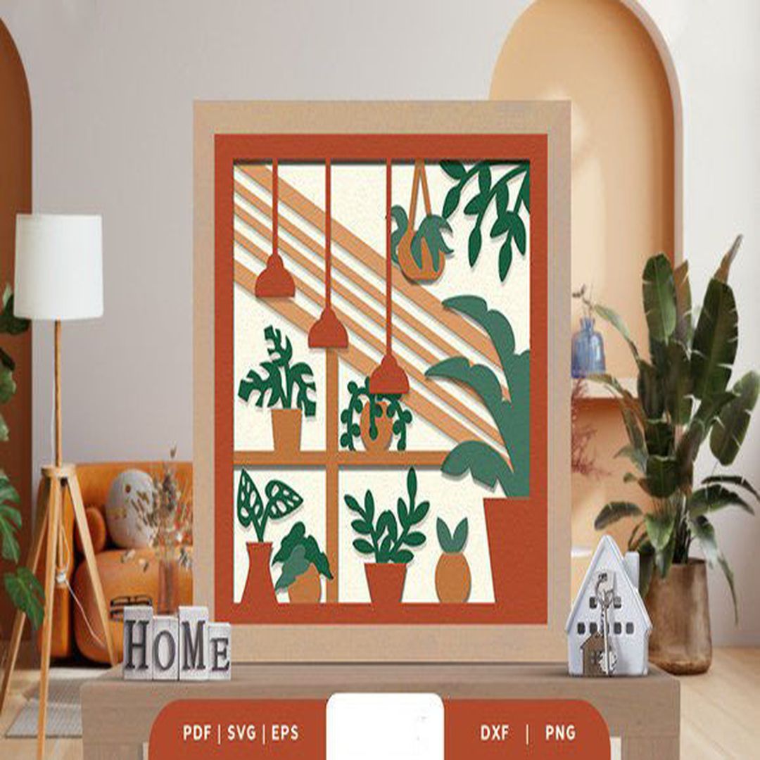 House Full of Plant 3D Light Box, Shadow Box Template, Paper | Inspire ...
