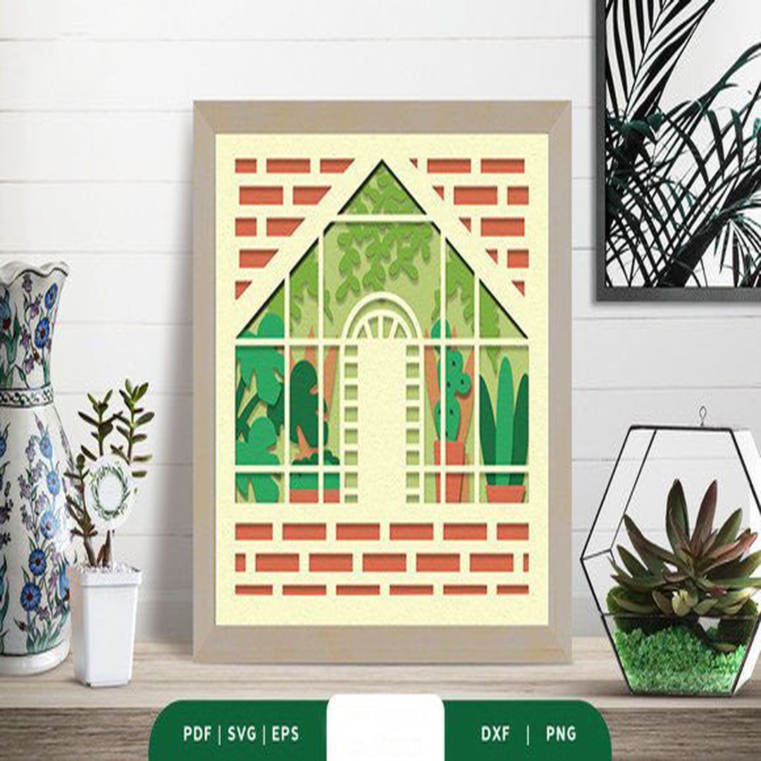 Greenhouse 3D Paper Cutting File, Shadow Box Template, Paper | Inspire ...