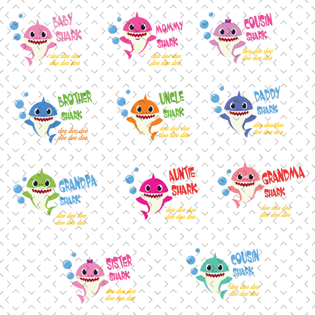Family Baby Shark Bundle Svg, Family Svg, Baby Shark Svg, Ba | Inspire ...