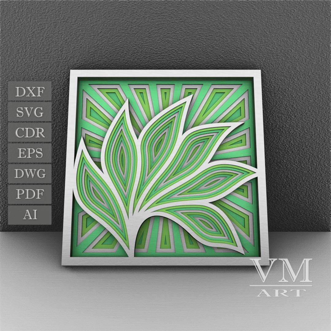 F18 - Layered Flower SVG, 3D Flower Mandala, Laser cut file - Inspire ...
