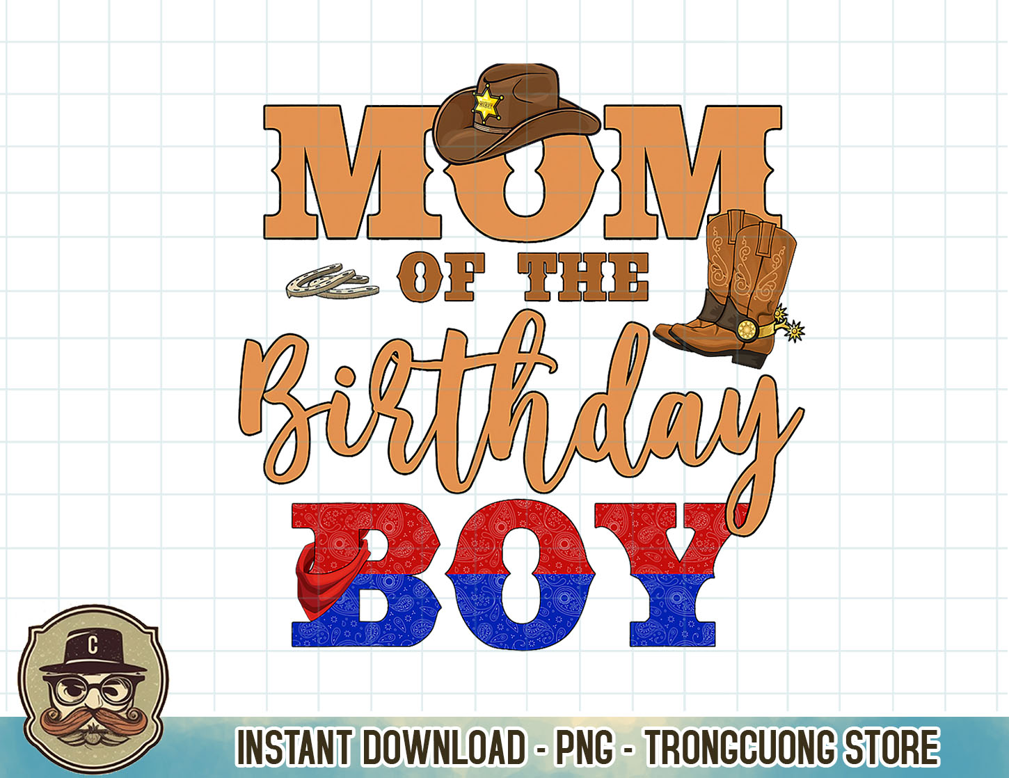 Mom Of The Birthday Boy Western Cowboy Theme Family B-day T- | Inspire ...
