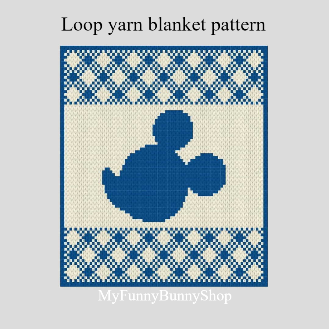 Loop yarn Buffalo plaid Mickey blanket pattern PDF | Inspire Uplift