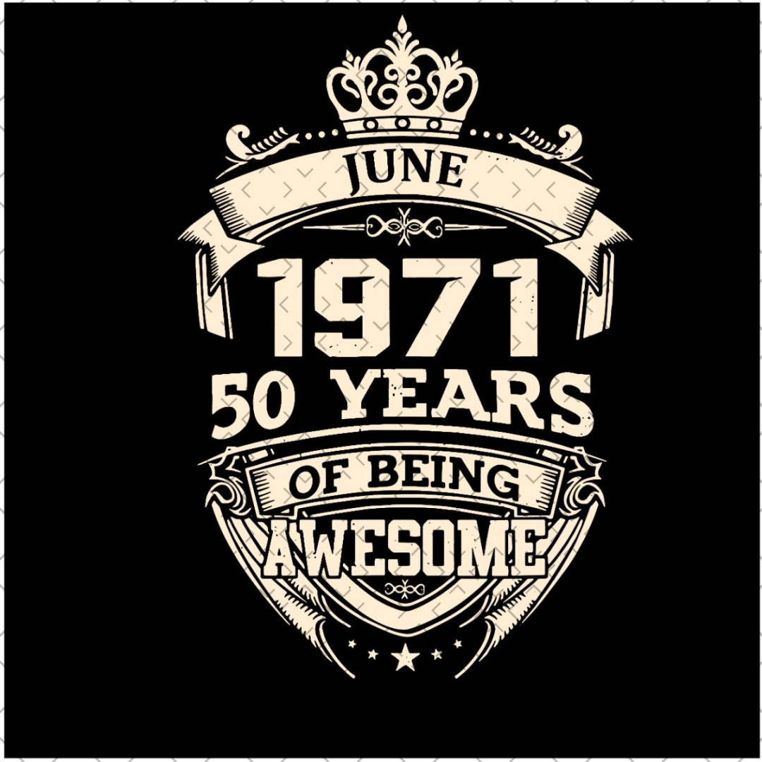 June 1971 50 Years Of Being Awesome Svg, Birthday Svg, June | Inspire ...