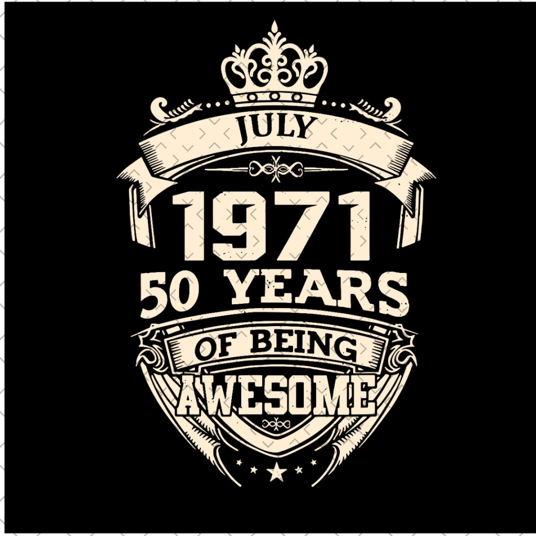 July 1971 50 Years Of Being Awesome Svg, Birthday Svg, July | Inspire ...