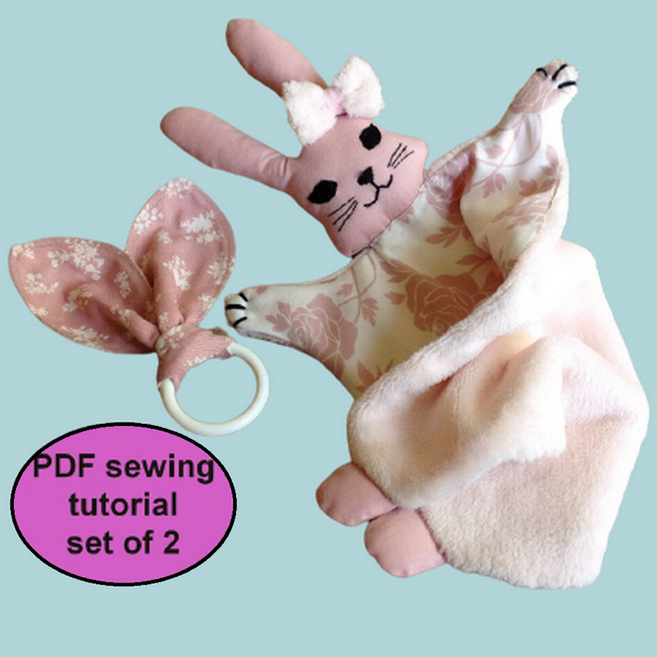 Bunny pattern Baby doll Pattern Rabbit and teething ring DIY | Inspire ...