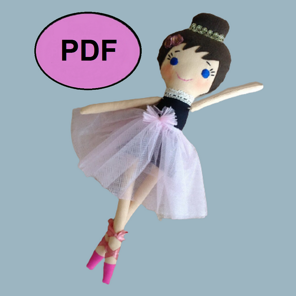 Ballerina doll sewing pattern and Tutorial PDF Rag doll patt | Inspire ...