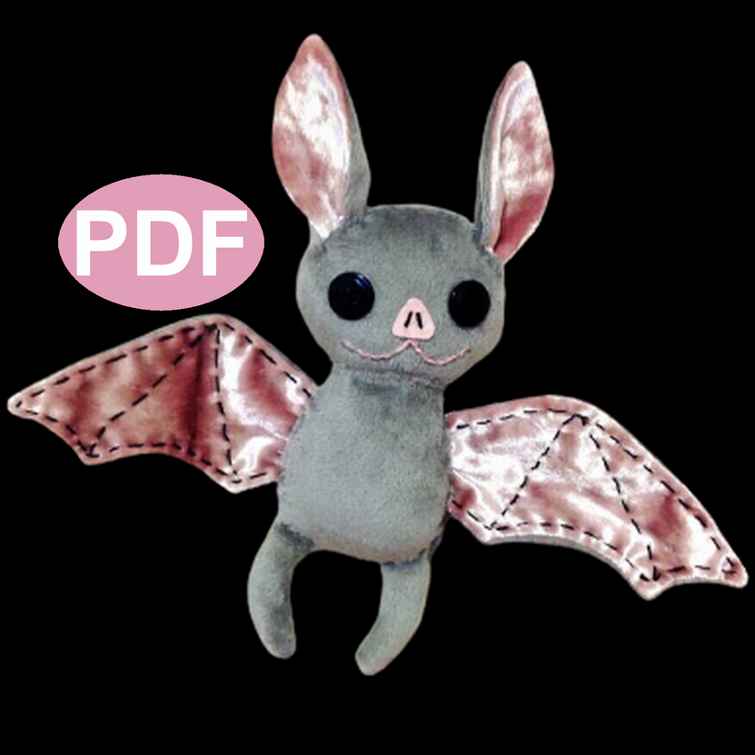 Bat pattern Tutorial PDF Bat doll sewing pattern Plushie pat | Inspire ...