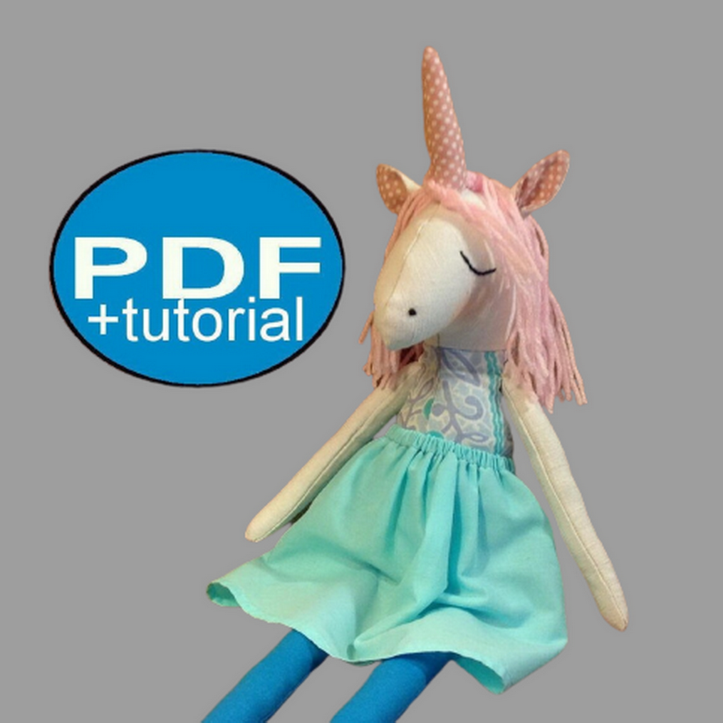 Unicorn pattern Unicorn doll Sewing Pattern Tutorial PDF Rag | Inspire ...