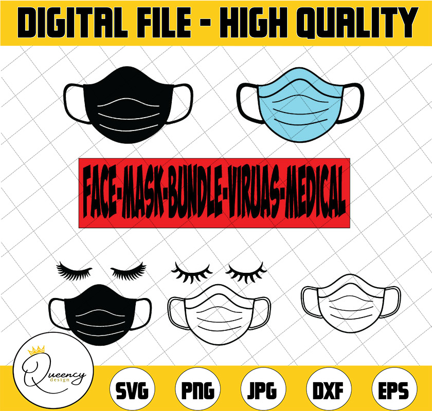 Face Surgical Mask SVG Bundle, Quarantine Mask svg, Medical - Inspire ...