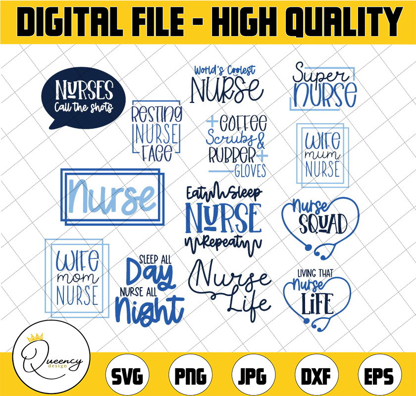 Nurse SVG Bundle, Nurse Quotes SVG Bundle, Nurse Life SVG, M | Inspire ...