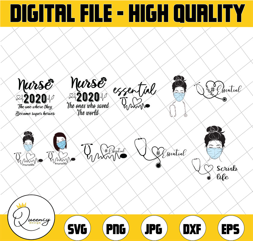 Nurse SVG Bundle, Essential employee svg bundle, medical pro | Inspire ...