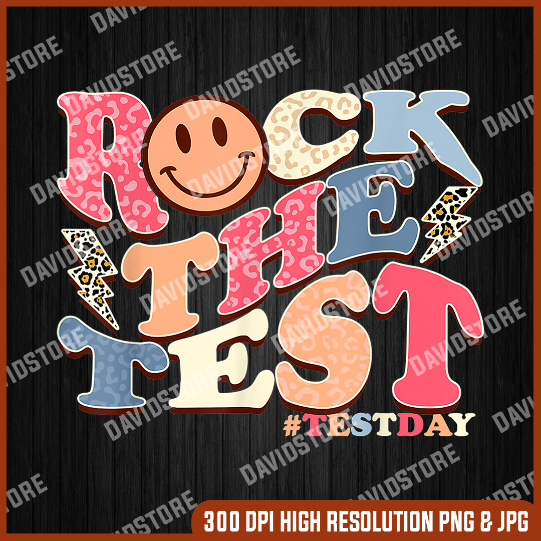 Retro Rock The Test Png, Testing Day Png, Motivational Teach | Inspire ...