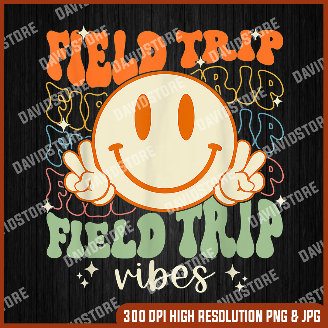 Retro Field Trip Vibes Png, Smile Face Png, Digital File, PN | Inspire ...