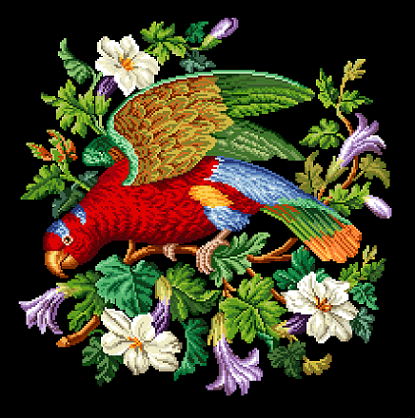 A016 Red parrot in flowers - Inspire Uplift