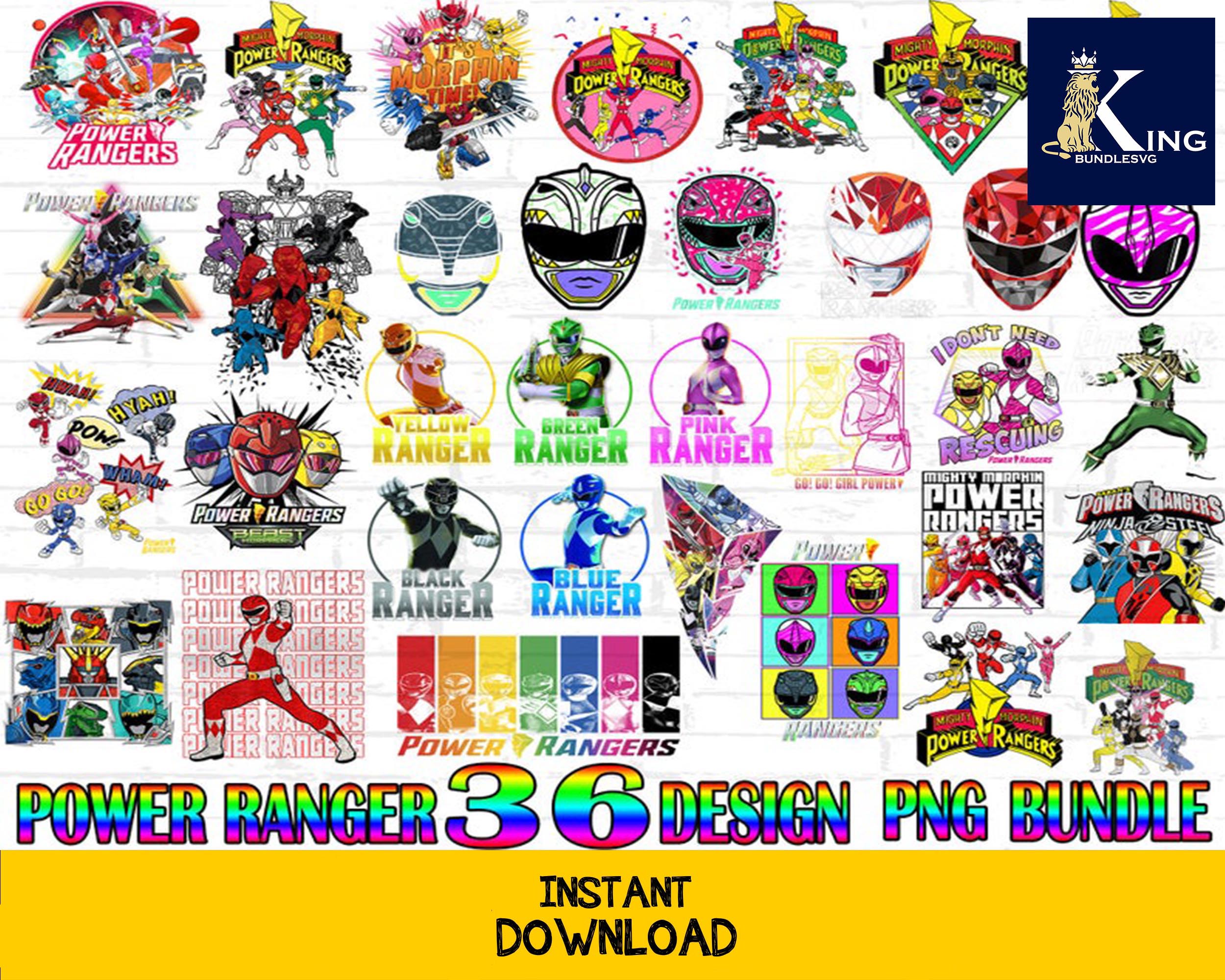 Power Rangers png Bundle , 36 desgin power rangers , Printab | Inspire ...
