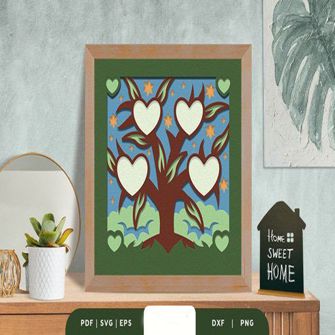 Family Tree Members 3D Light Box, Shadow Box Template, Paper | Inspire ...