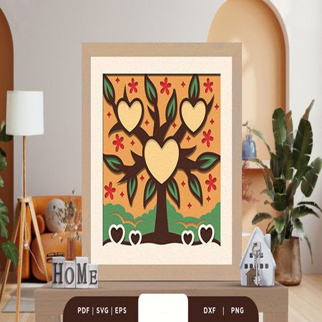 Family Tree Members 3D Layered Paper Cut, Shadow Box Templat | Inspire ...