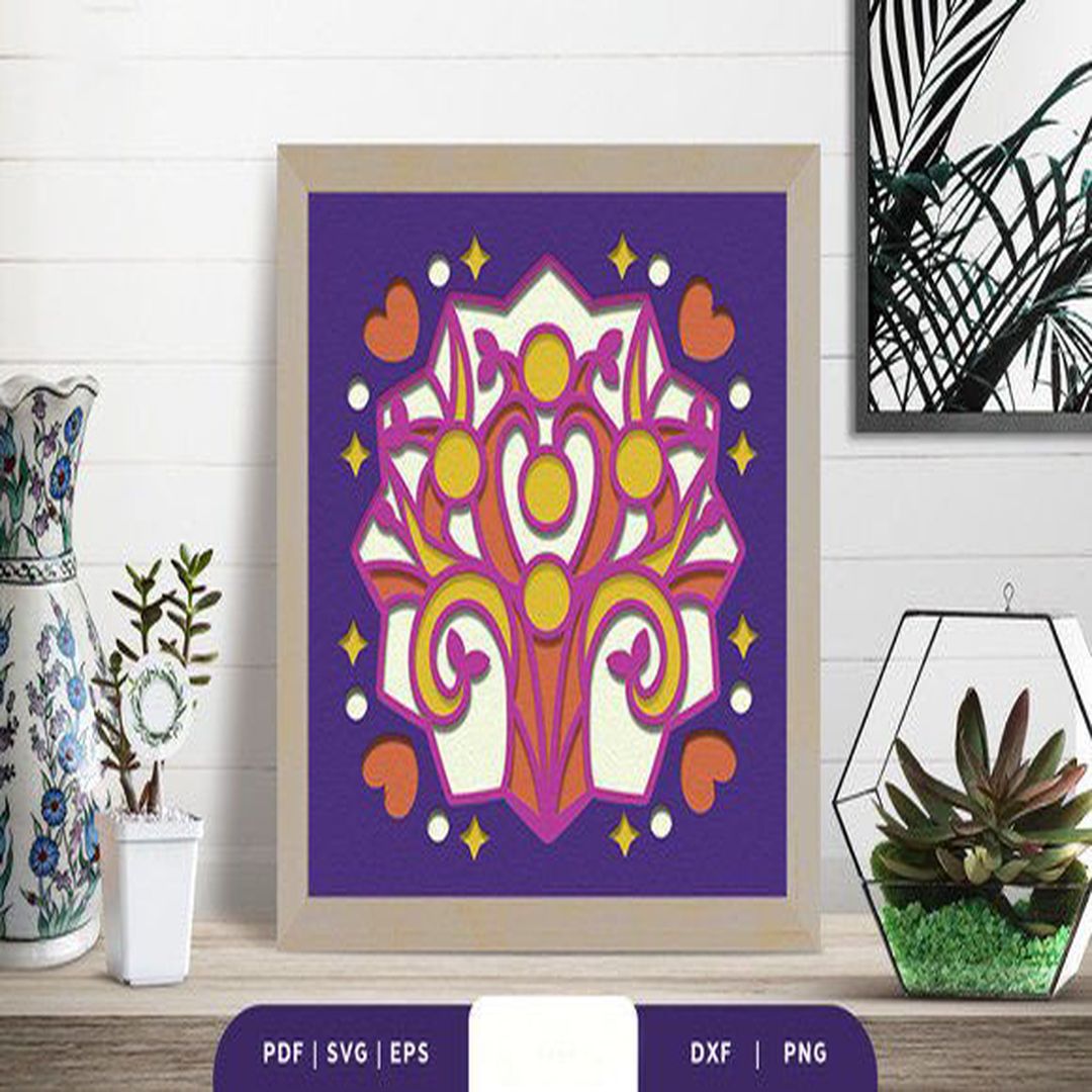 Family Tree 5 Members 3D Papercut, Shadow Box Template, Pape | Inspire ...