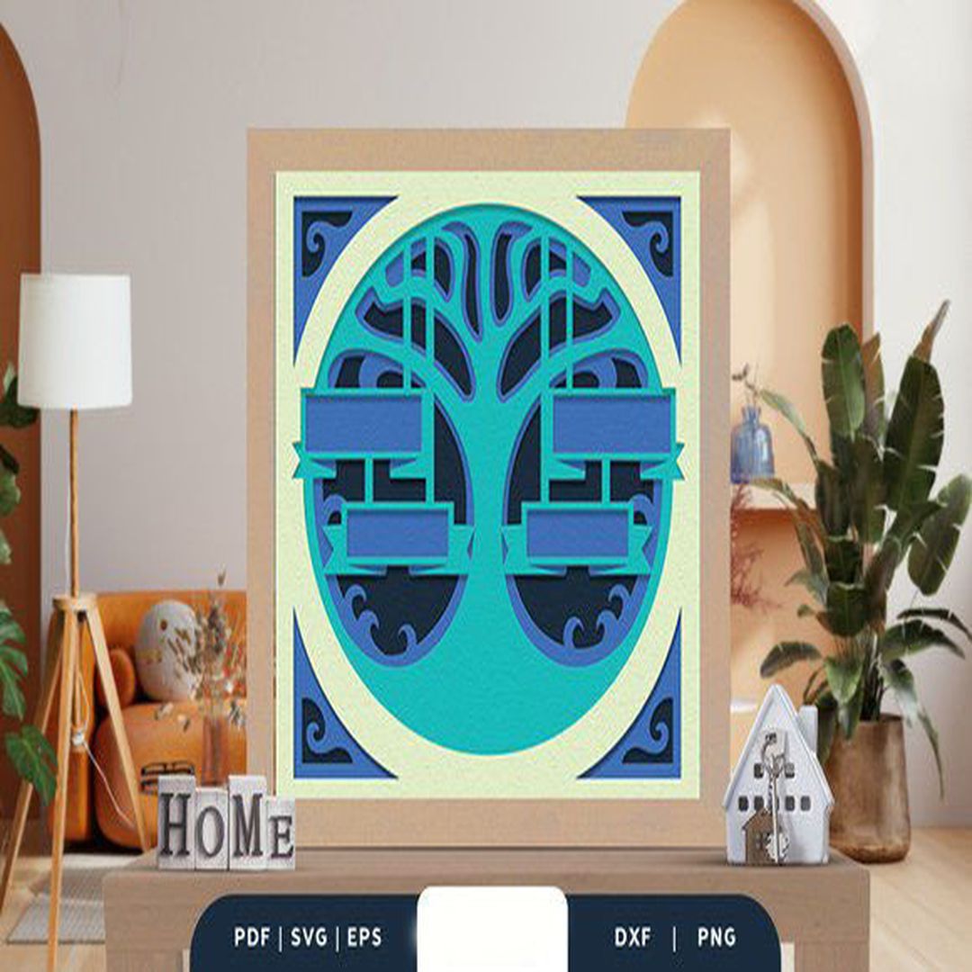 Family Tree 4 Members 3D Papercut, Shadow Box Template, Pape | Inspire ...
