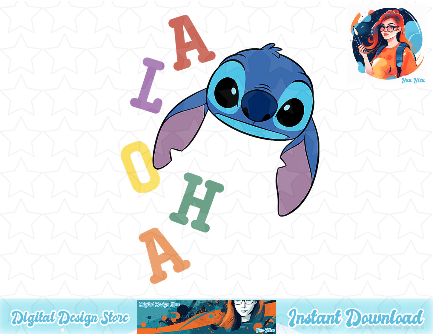 Disney Lilo & Stitch Aloha Falling Font Colorful Logo T-Shir - Inspire ...