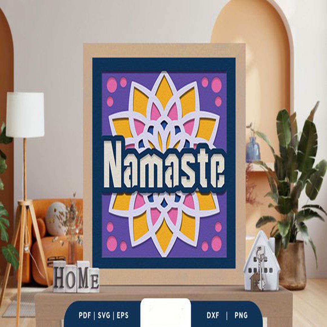 Namaste Mandala 3D Paper Cut SVG, Shadow Box Template, Paper | Inspire ...