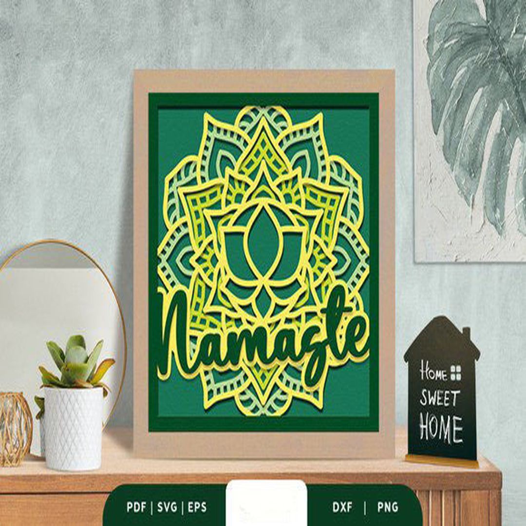 Namaste Lotus 3D Layered Paper Cut SVG, Shadow Box Template, | Inspire ...