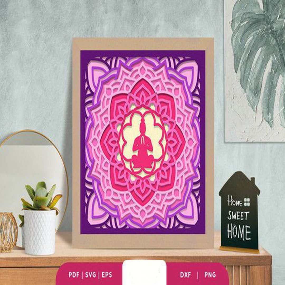 Mandala Namaste 3D Shadow Box SVG, Shadow Box Template, Pape | Inspire ...