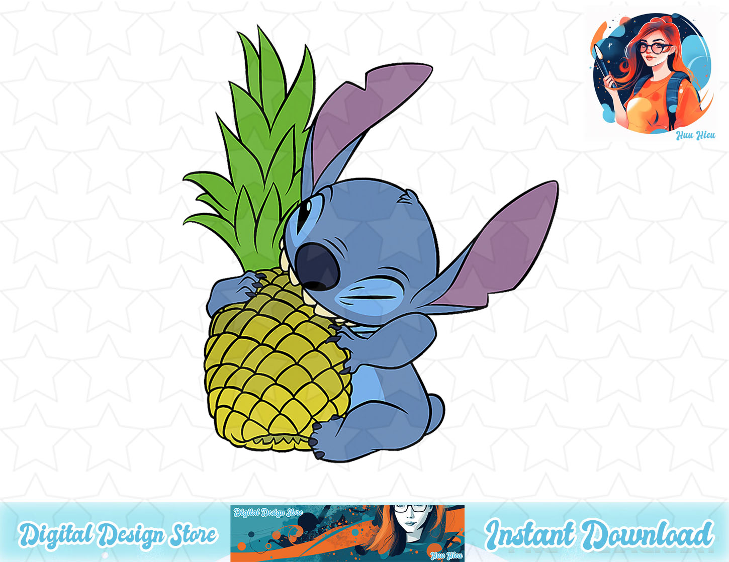 Disney Lilo & Stitch Big Bite Pineapple Portrait T-Shirt cop - Inspire ...