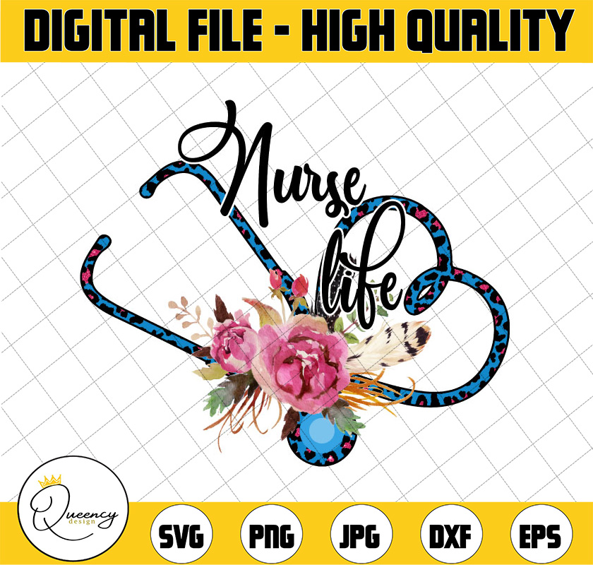 Digital Png File - Nurse Life - Leopard Cheetah Print - Flor | Inspire ...