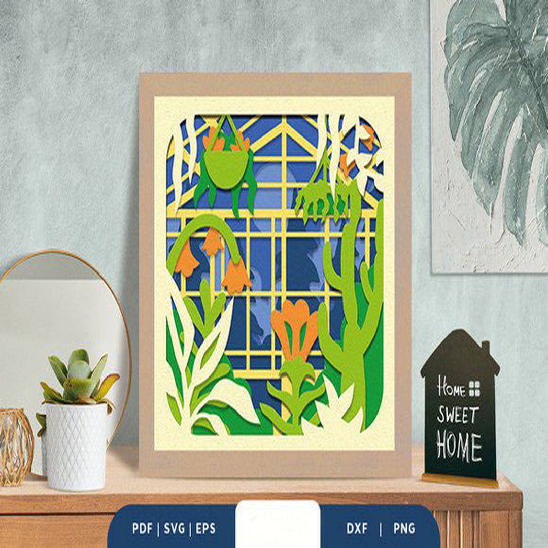 Greenhouse 3D Light Box Paper Cut, Shadow Box Template, Pape | Inspire ...