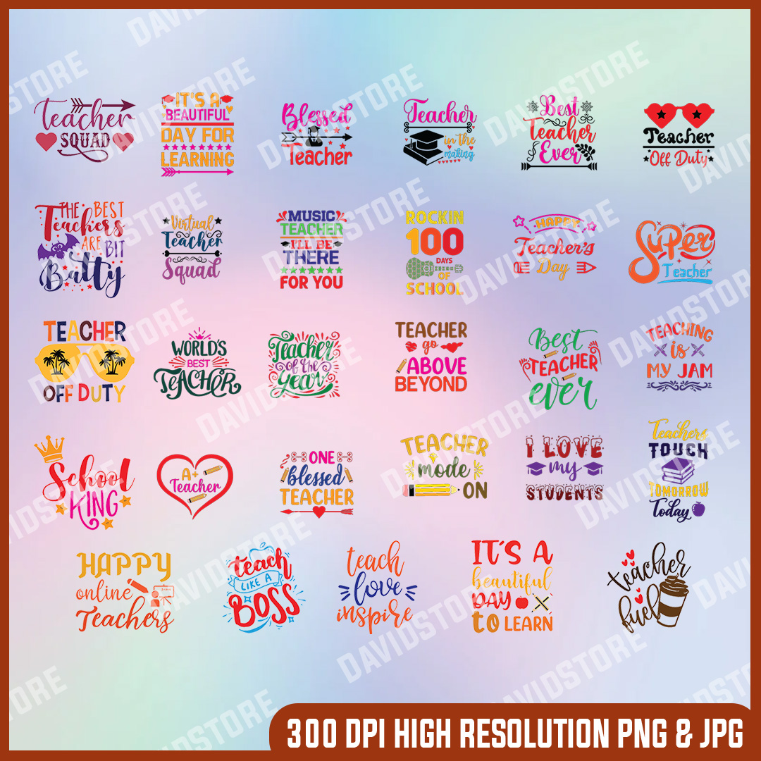 Teacher Svg Bundle, Teacher Life Svg, School Quote Svg, Teac - Inspire ...