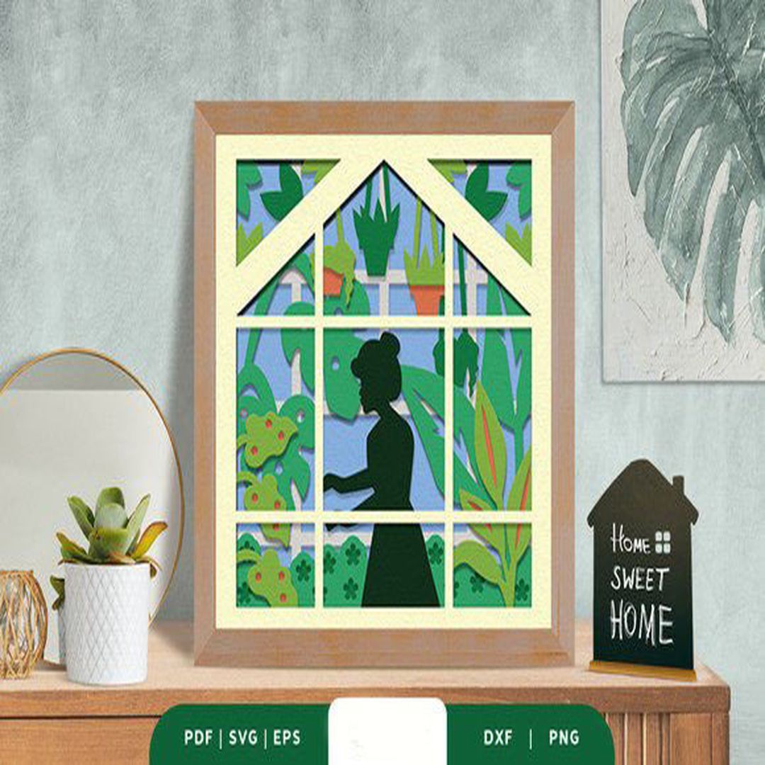 Greenhouse 3D Shadow Box Papercut, Shadow Box Template, Pape - Inspire ...