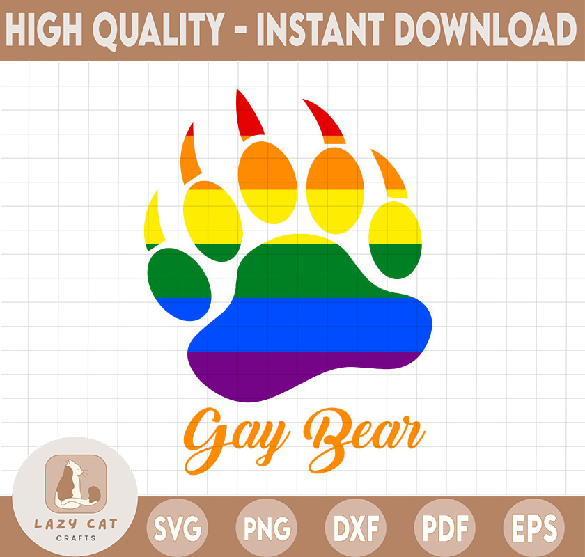 Bear LGBTQ Pride svg, Cricut Cut File, png eps, Clipart Digi | Inspire ...